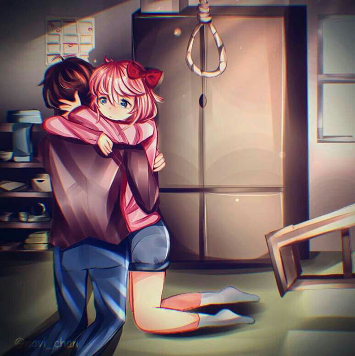Happy ending: Mc-kun saves sayori. - 9GAG