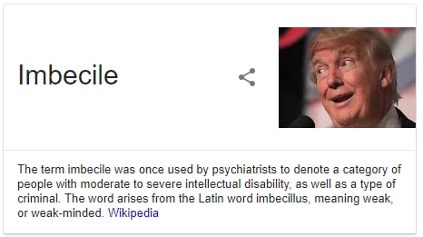 What shows up if you google Imbecile - 9GAG