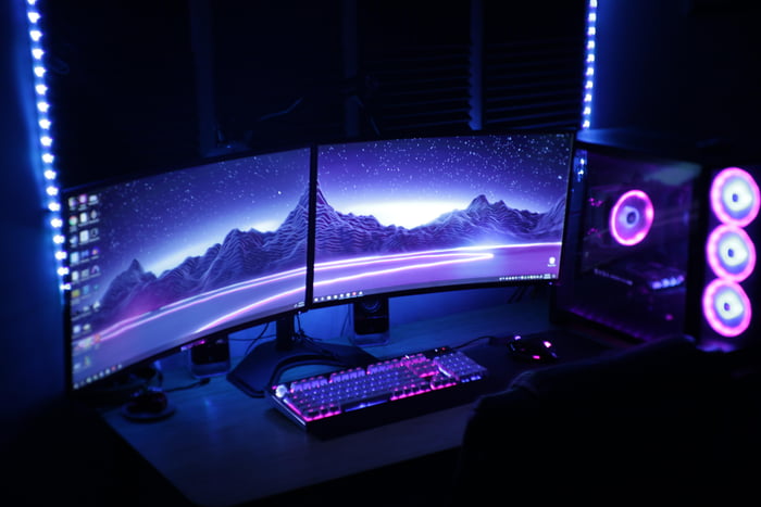 Synthwave Gaming/Editing Setup - 9GAG