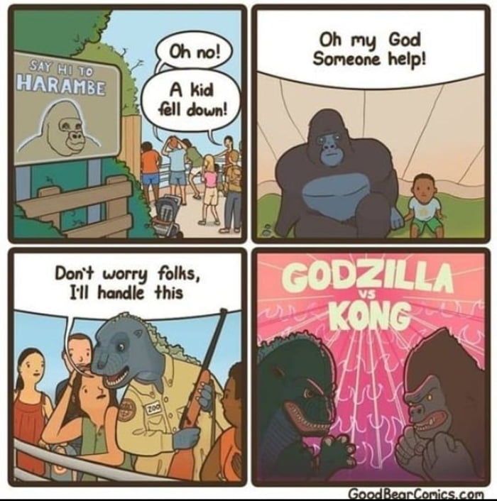 Godzilla vs Harambe - 9GAG