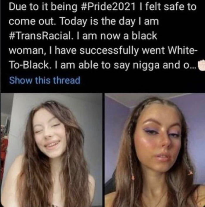 Girl on Twitter makes fun of Pride Month by coming out as "Trans Racial ...