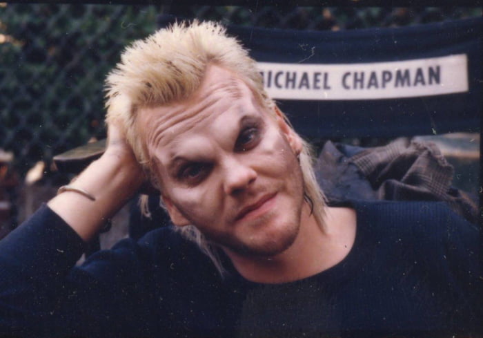 Kiefer Sutherland in full vampire makeup on the set of "Lost Boys ...