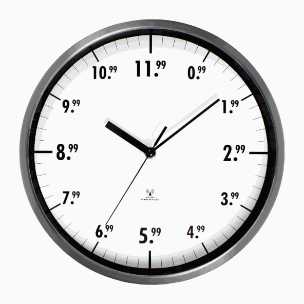 Just saw this in an onlineshop, since when do you use .99 on a clock ...