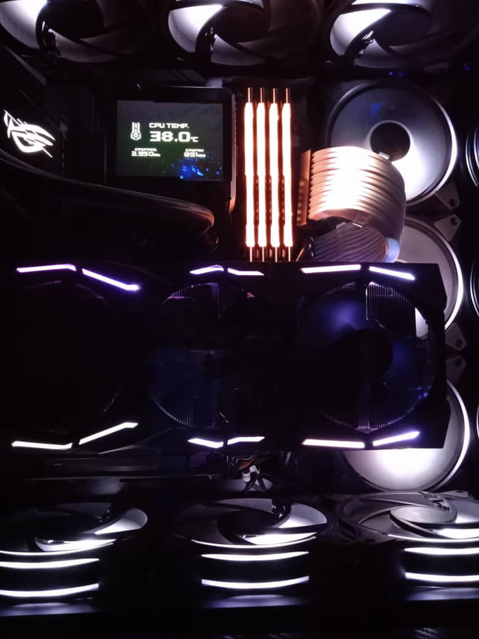 Saw this method on YouTube and try, Top AIO fans intake, Bottom fans ...