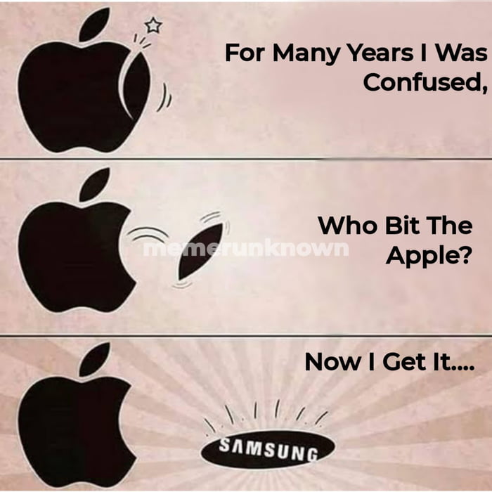 Who ate apple and how samsung is created. - 9GAG