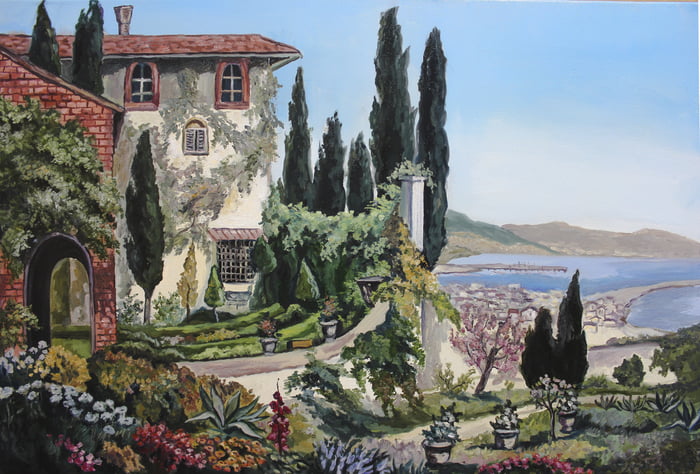 My oil painting Mediterranean landscape, oil on canvas, 2021 - 9GAG