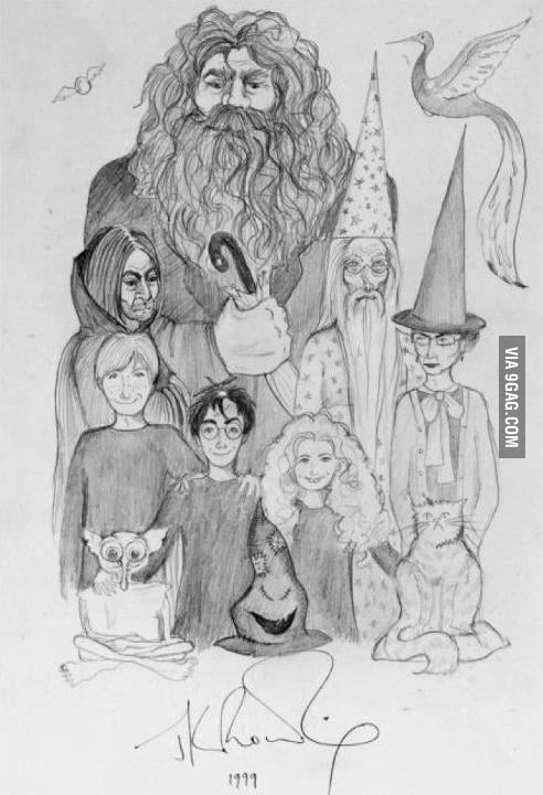 This is one of the very first drawings of the Harry Potter characters ...