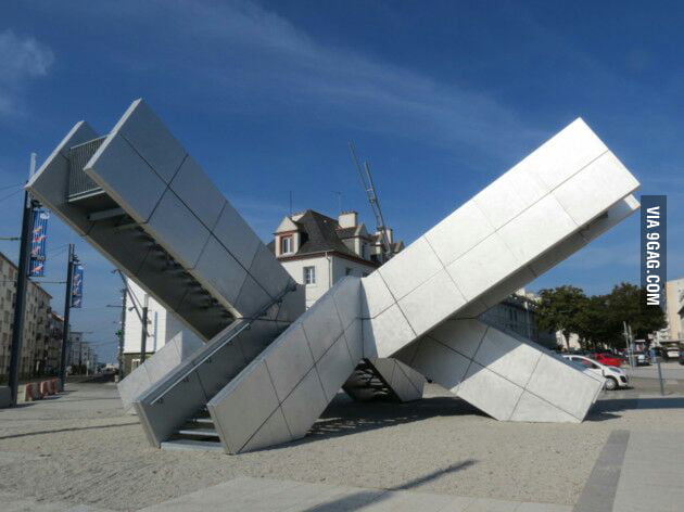 This is in my city Brest. Officially the ugliest French monument! - 9GAG