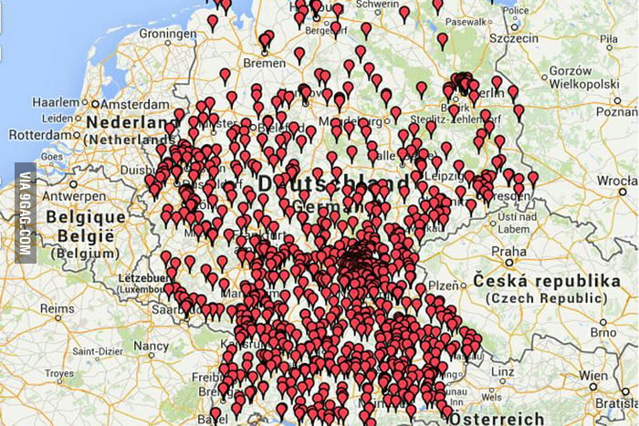 To the guy with the belgian brewery map... here is germany. cheers - 9GAG