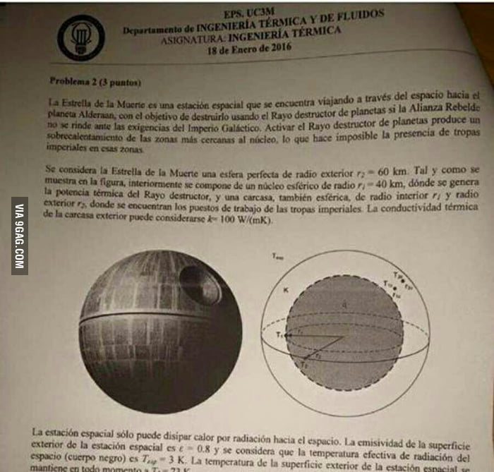 Engineering University Has An Exam With A Death Star Exercise 9gag