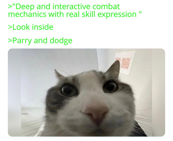 When the game promises deep combat but it's just parry and dodge. - 9GAG