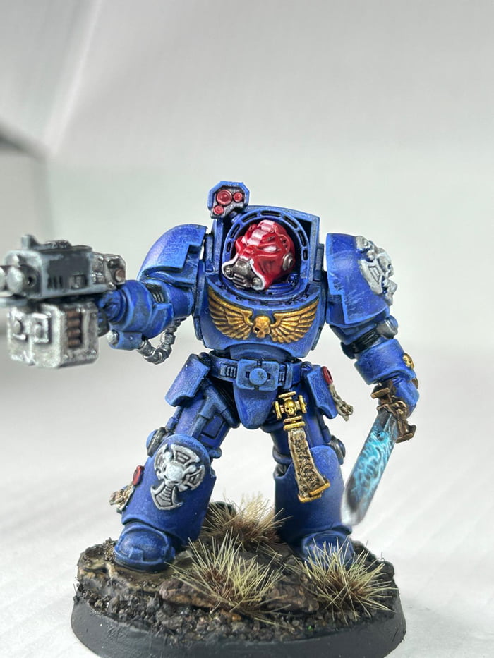Painted my first terminator sergeant and first power sword (not first mini) - 9GAG