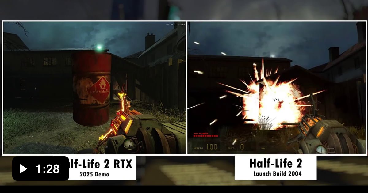 Half-Life 2 RTX Path Tracing vs Half-Life 2 2004 - 9GAG