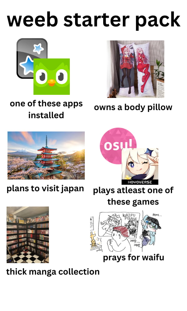 Weeb starter pack - 9GAG