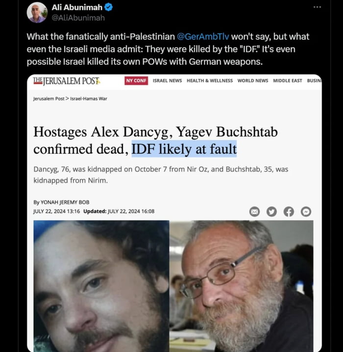 That's TWO more to add to all the others. Israel has k1ll€d more of its ...