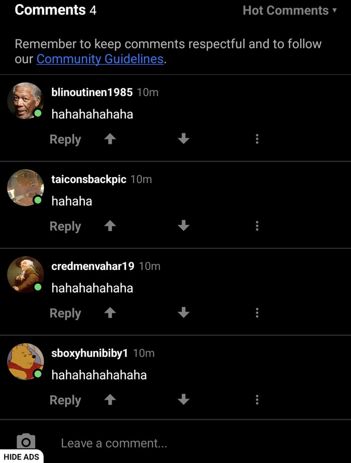 Have you seen these kind of "haha" comments in fresh? Go check them right now. All 235 day old ...