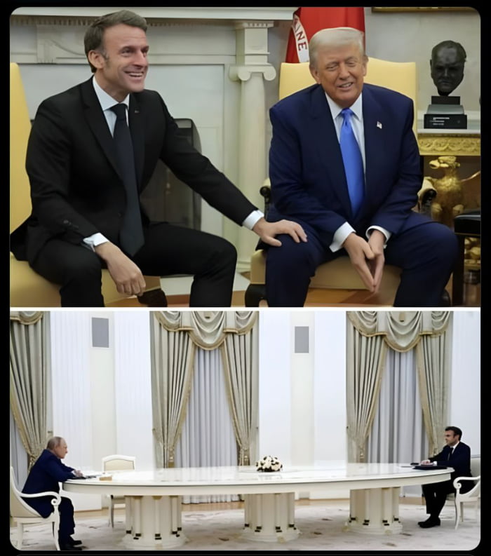 The only way to protect yourself from Macron's hand on your knee. Macrotch - 9GAG