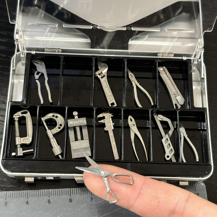 A Japanese company made "1 inch" miniature tools to show off their ...