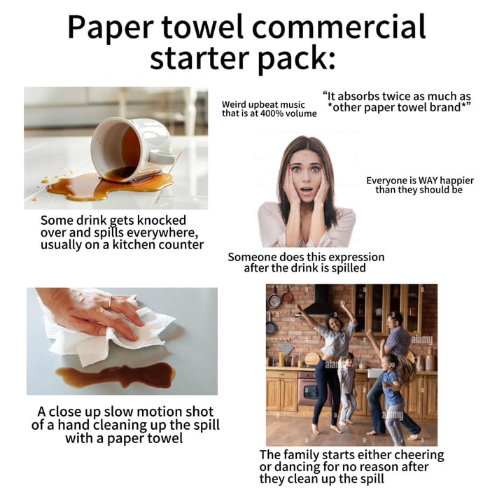 Paper towel commercial starter pack - 9GAG