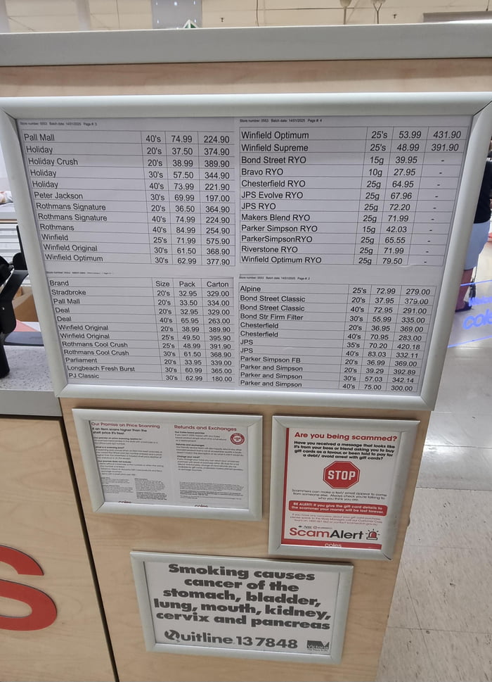 Current cigarette prices in Australia. - 9GAG