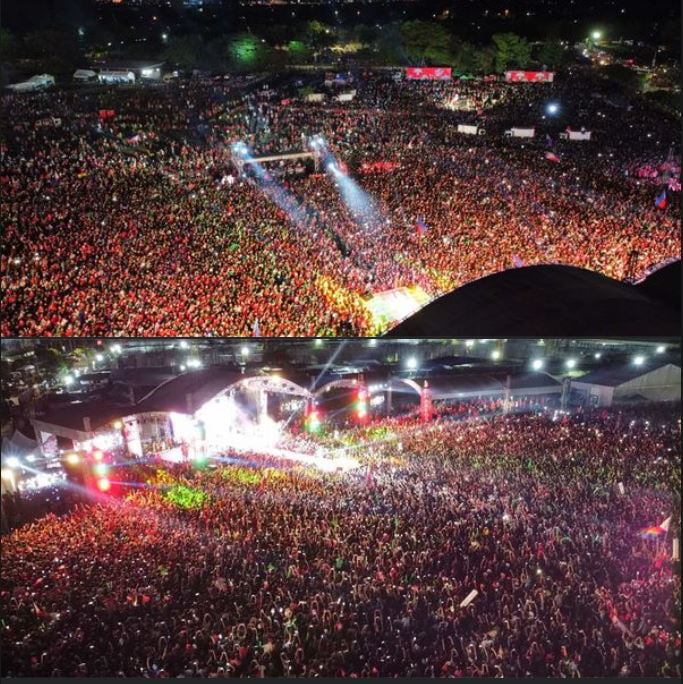 Aerial shots of BBM-Sara UniTeam grand rally in Taguig City. - 9GAG