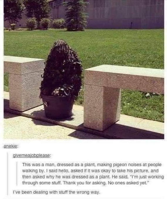 Unconventional way of working things through, but hey, whatever works ...