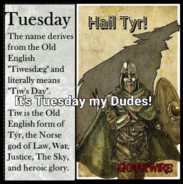 Happy Tyr day! Hail Tyr o great one! Let's stop for a moment and ...