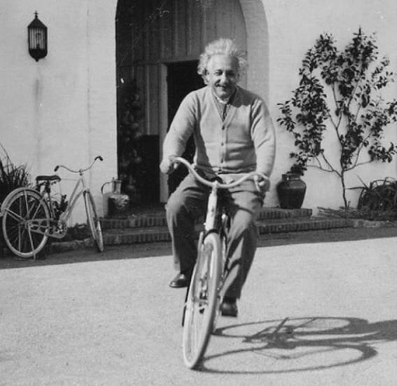A. Einstein riding a bicycle, 1933. This photo was taken at the home of ...