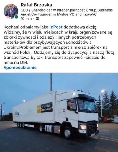 CEO of InPost(one of biggest or biggest courier company in Poland ...