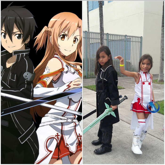 My kids as Asuna and Kirito - 9GAG