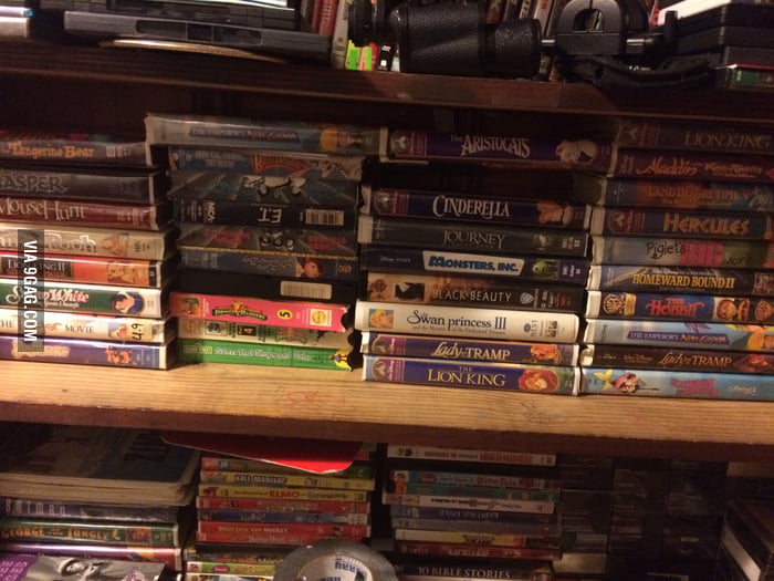 My old VHS collection at my parents house. 90's kids will remember - 9GAG