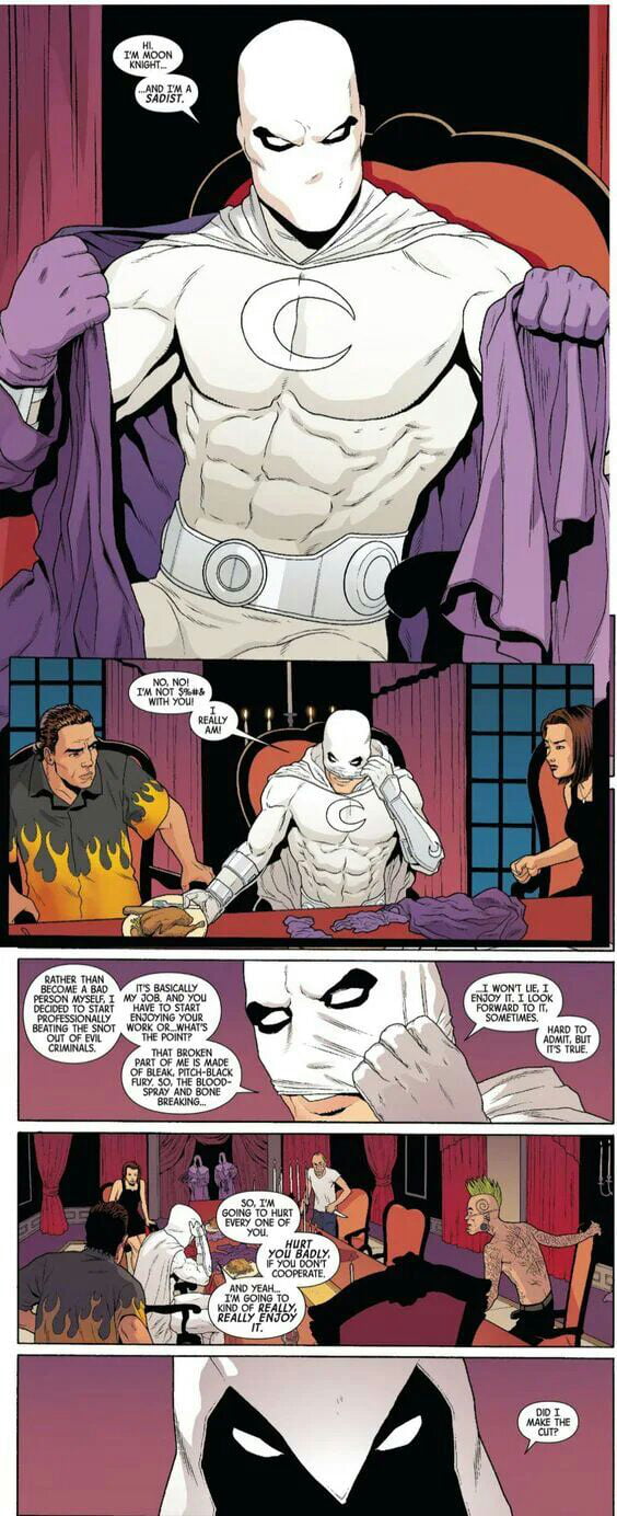 Moon Knight where Beating his enemies into a Coma and nearly breaking ...