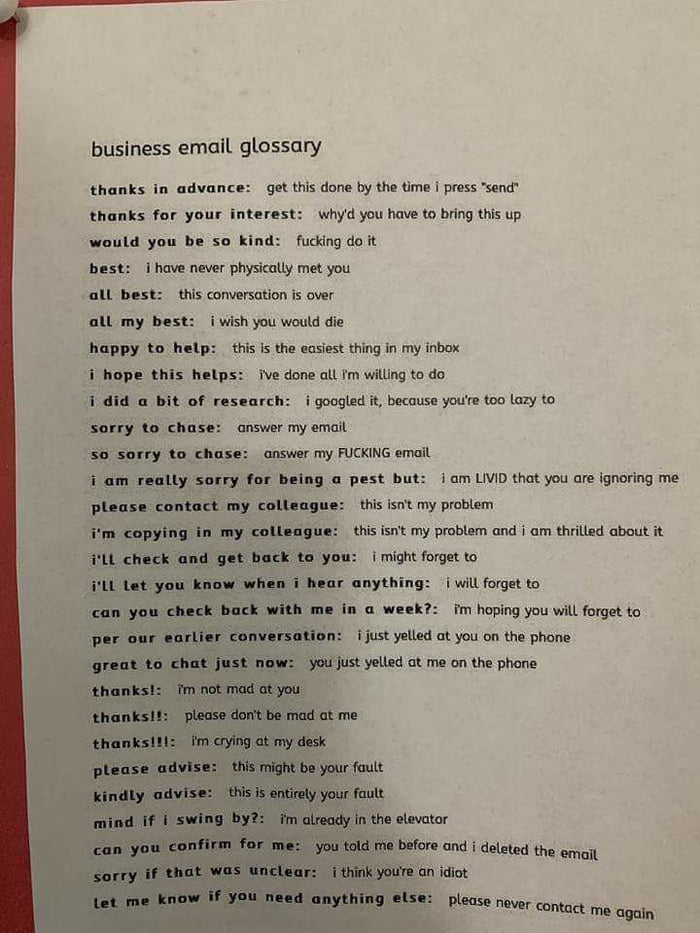 Business e-mail glossary - 9GAG