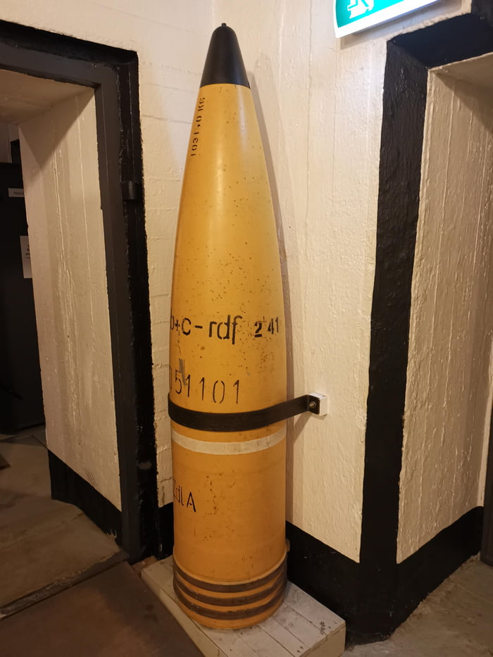 A 2~ meter tall 38cm(14.9 inch) shell for the Coastal Artillery Gun at ...