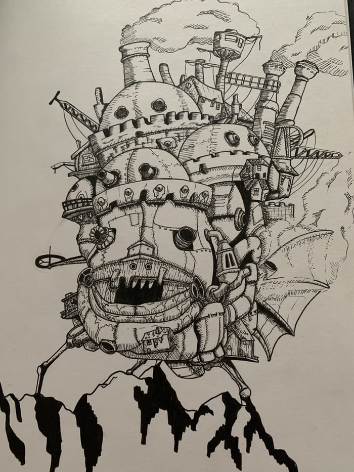 Howls moving castle drawing - 9GAG