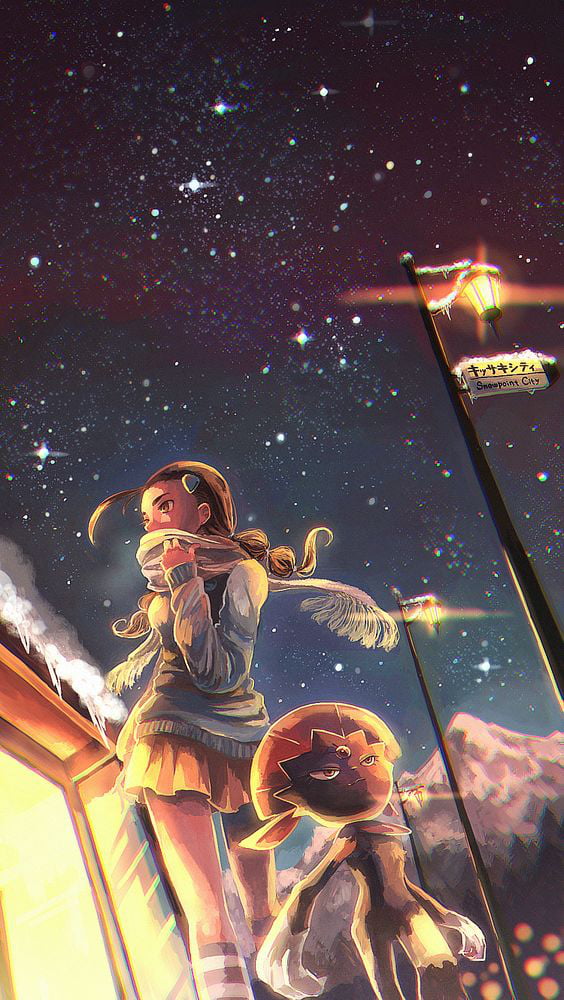 Walking under the starry skies of Snowpoint City. - 9GAG