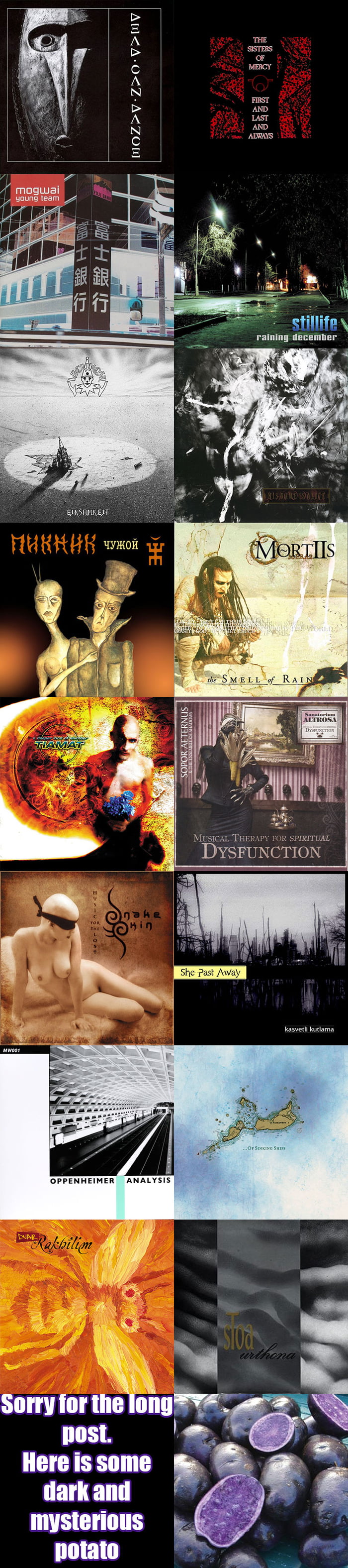 Any music recommendations based on pic? Original, obscure, obsolete, underground and unique ...