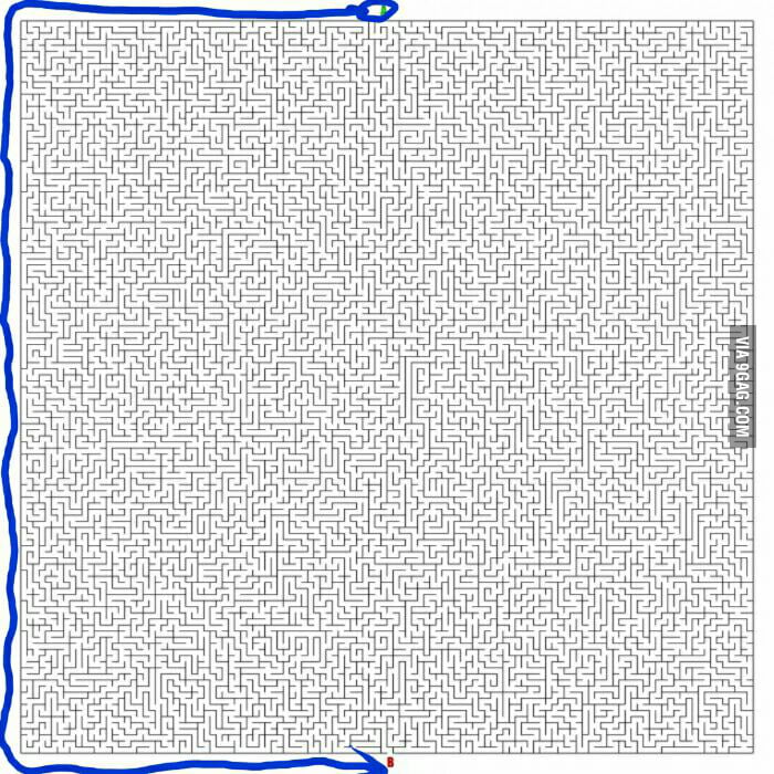 Easiest and shortest way? Do not go in the maze mate - 9GAG