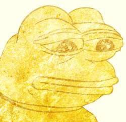 This is the Ultra Rare and Expensive GOLD PEPE only occurring once every 1,000,000,000 memes ...