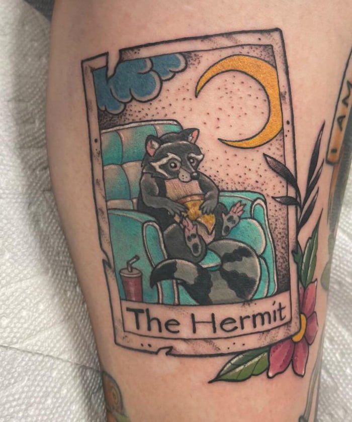 Fresh: tarot card raccoon by Natalie at 405 studio in Oklahoma City - 9GAG