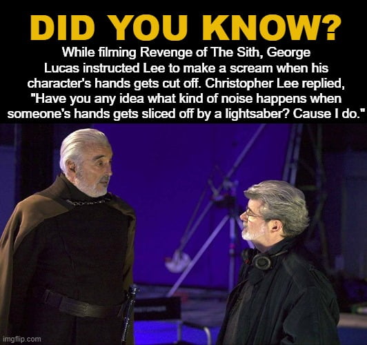 Truly, an iconic and immersive performance from Sir Christopher Lee. - 9GAG