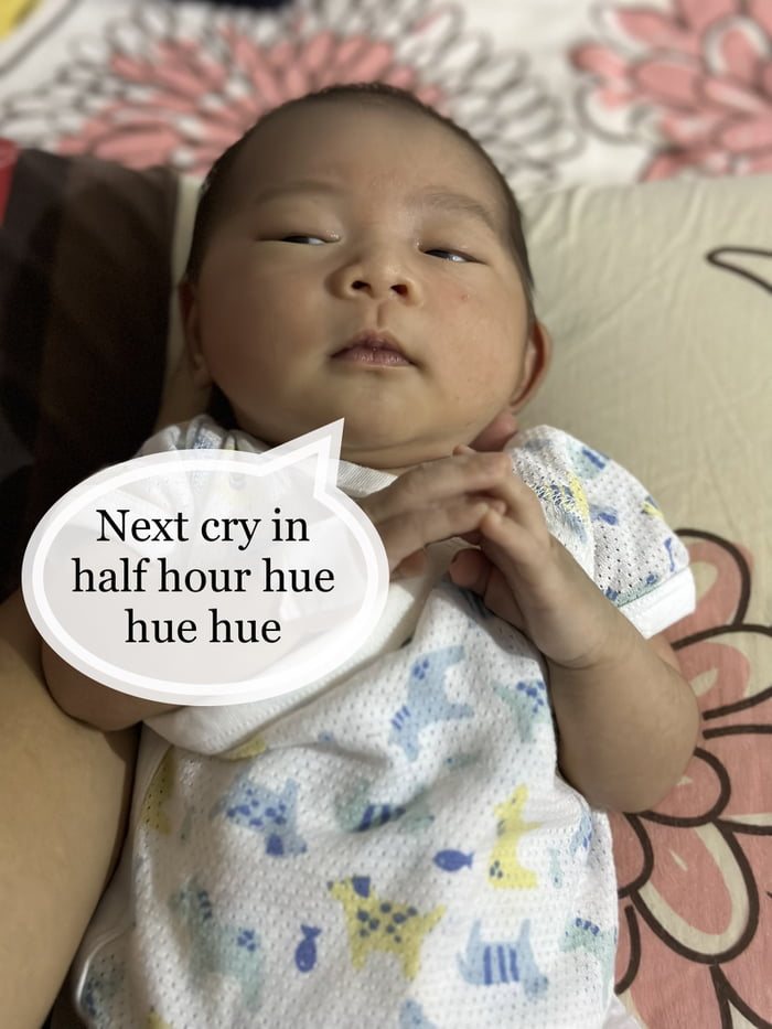 Scheming newborn - 9GAG