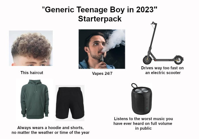 "Generic Teenage Boy in 2023" Starterpack - 9GAG