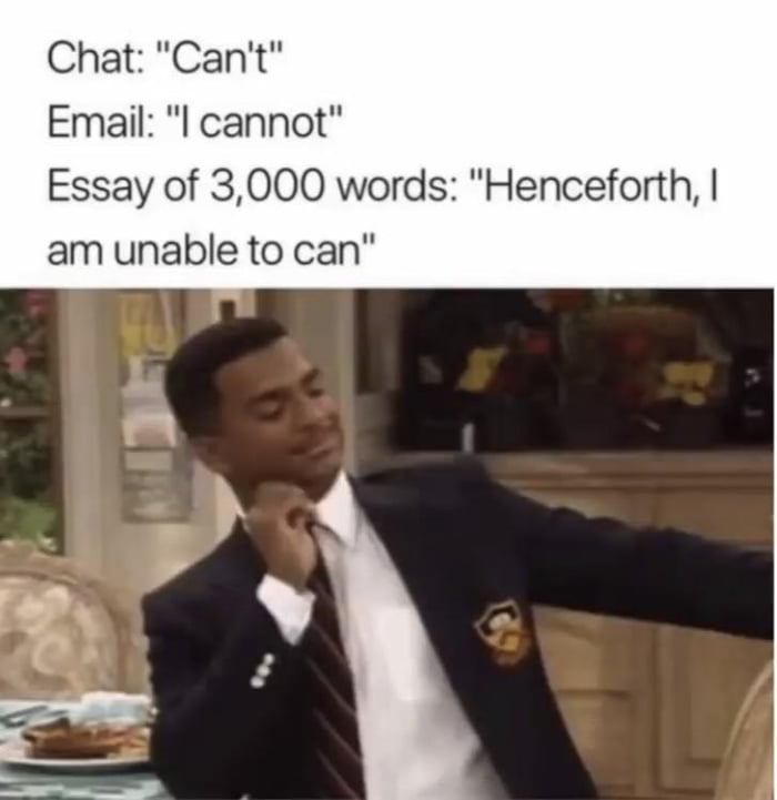 Hence I am unable to be able too - 9GAG