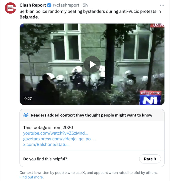 Thank God Twitter has fact checking. These left wing Serbs that lost the election badly last ...