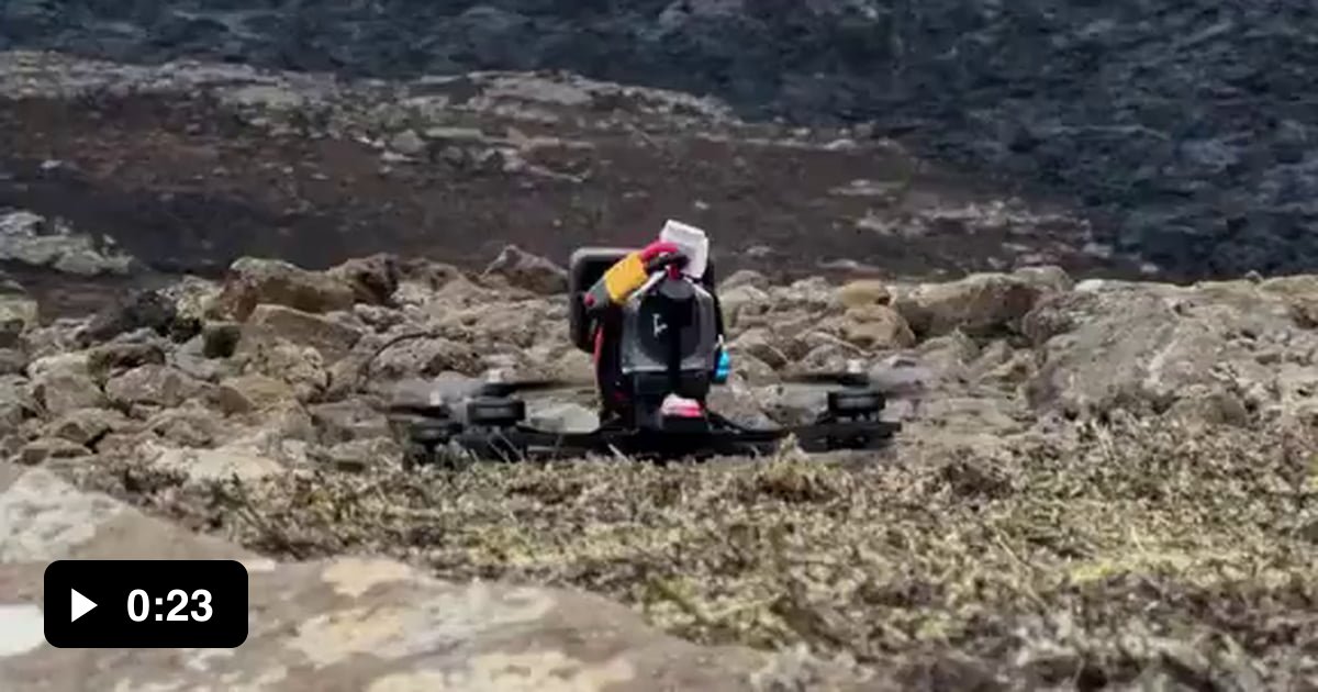 Dramatic drone footage captures Iceland's volcano. - 9GAG