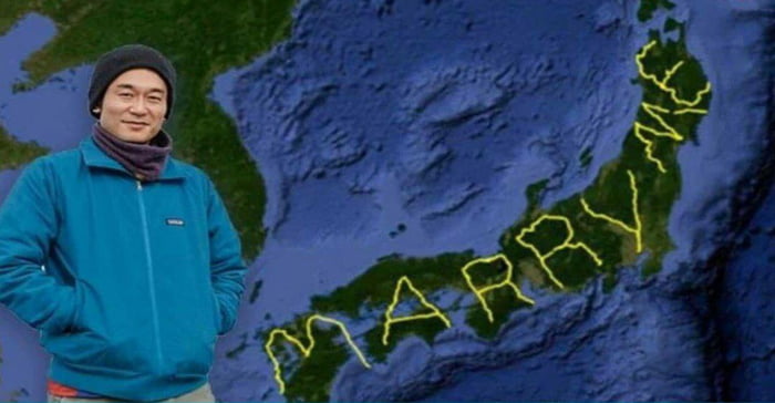 A Japanese man traveled 7163,7 km to create a GPS drawing to propose to ...