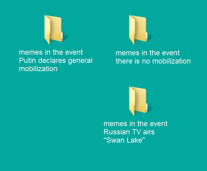 And I'm saving a special folder of memes incase Putin has a nice cup of ...