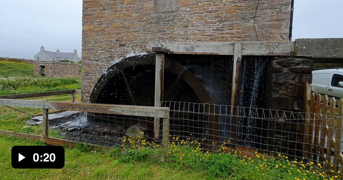 Barony mill in Orkney, Scotland. 40 bhp water wheel runs 3 mill stones ...