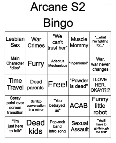 Arcane S2 Bingo - 9GAG